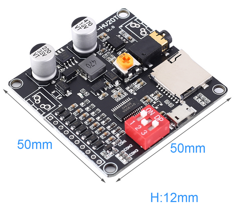DC 12V 24V Voice Playback Module DY-HV20T High Power Digital Amplifier ...